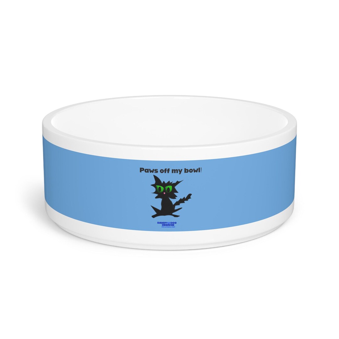 Rockin' Pet Bowl - 'paws off My Bowl!' Design | Unique Pet Dish for Dog ...