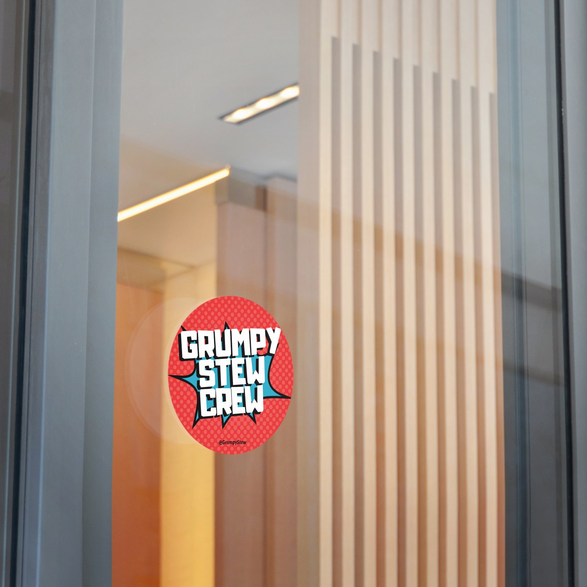 Grumpy Stew Crew Round Vinyl Sticker - Etsy