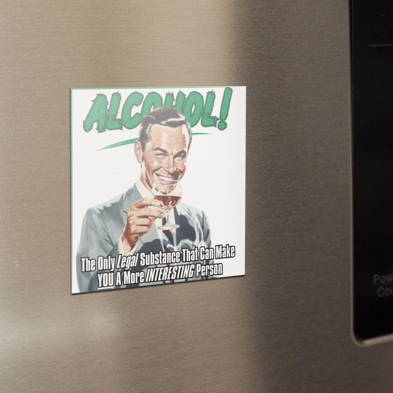 Alcohol Quote Fridge Magnet, Funny Magnet for Beer Lovers, Kitchen ...