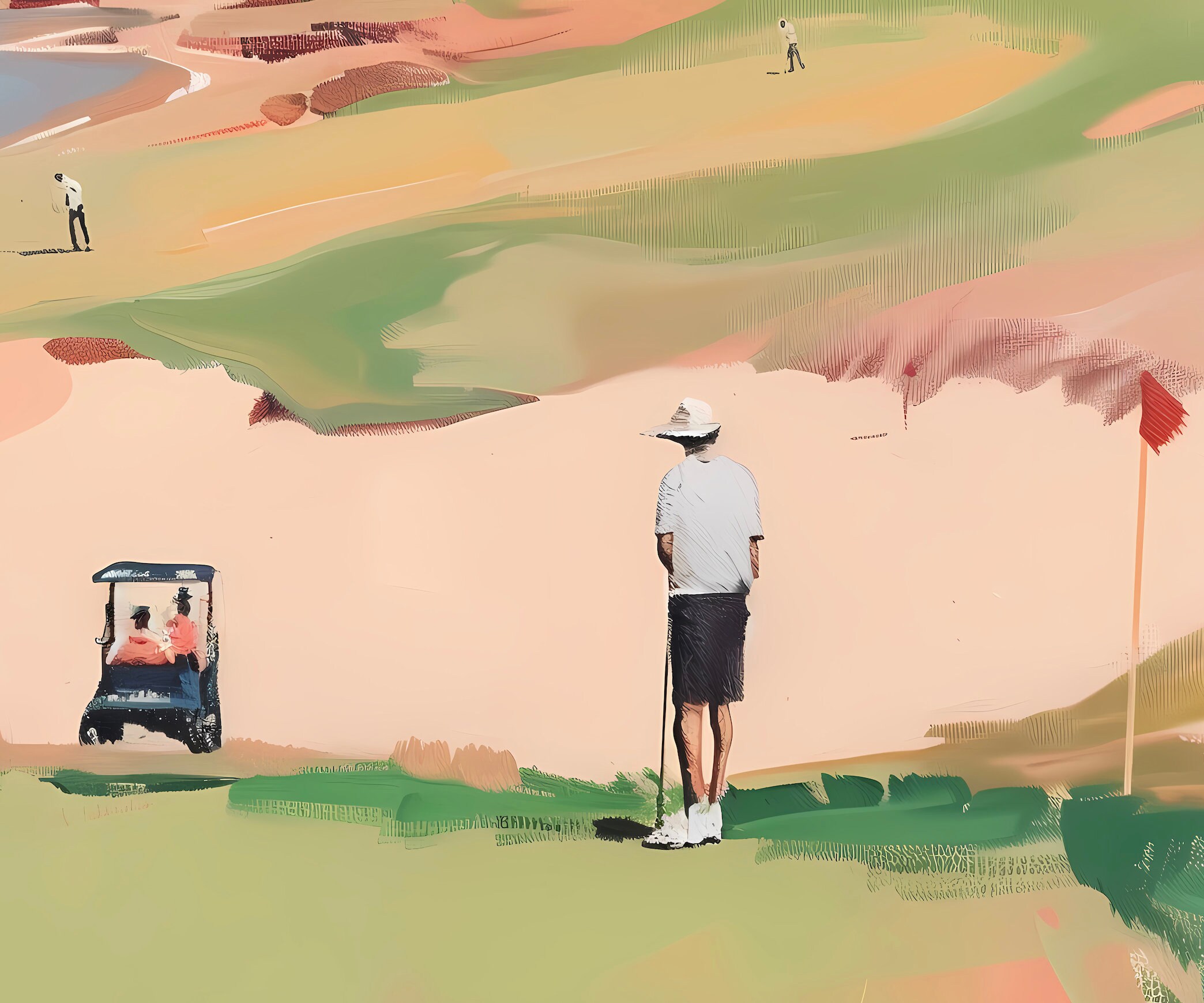 Abstract Coastal Golf Poster: Minimalist Art Print (digital Download ...