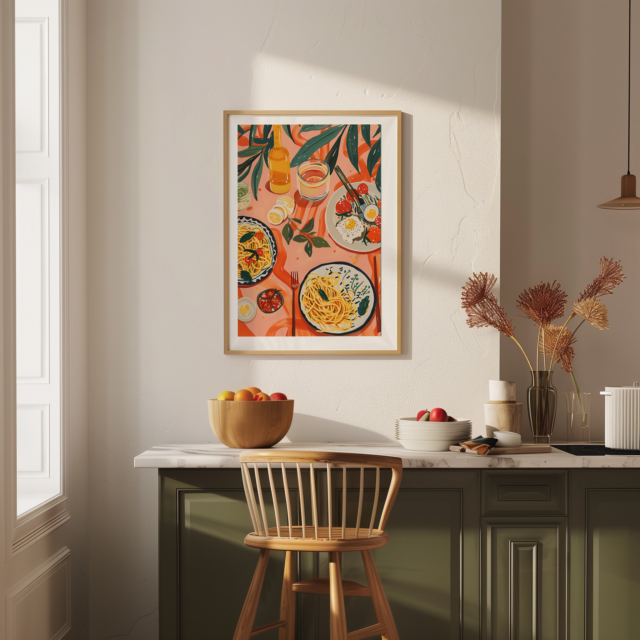 Pasta Printable Food Poster Instant Download Kitchen Wall Art Gift for ...