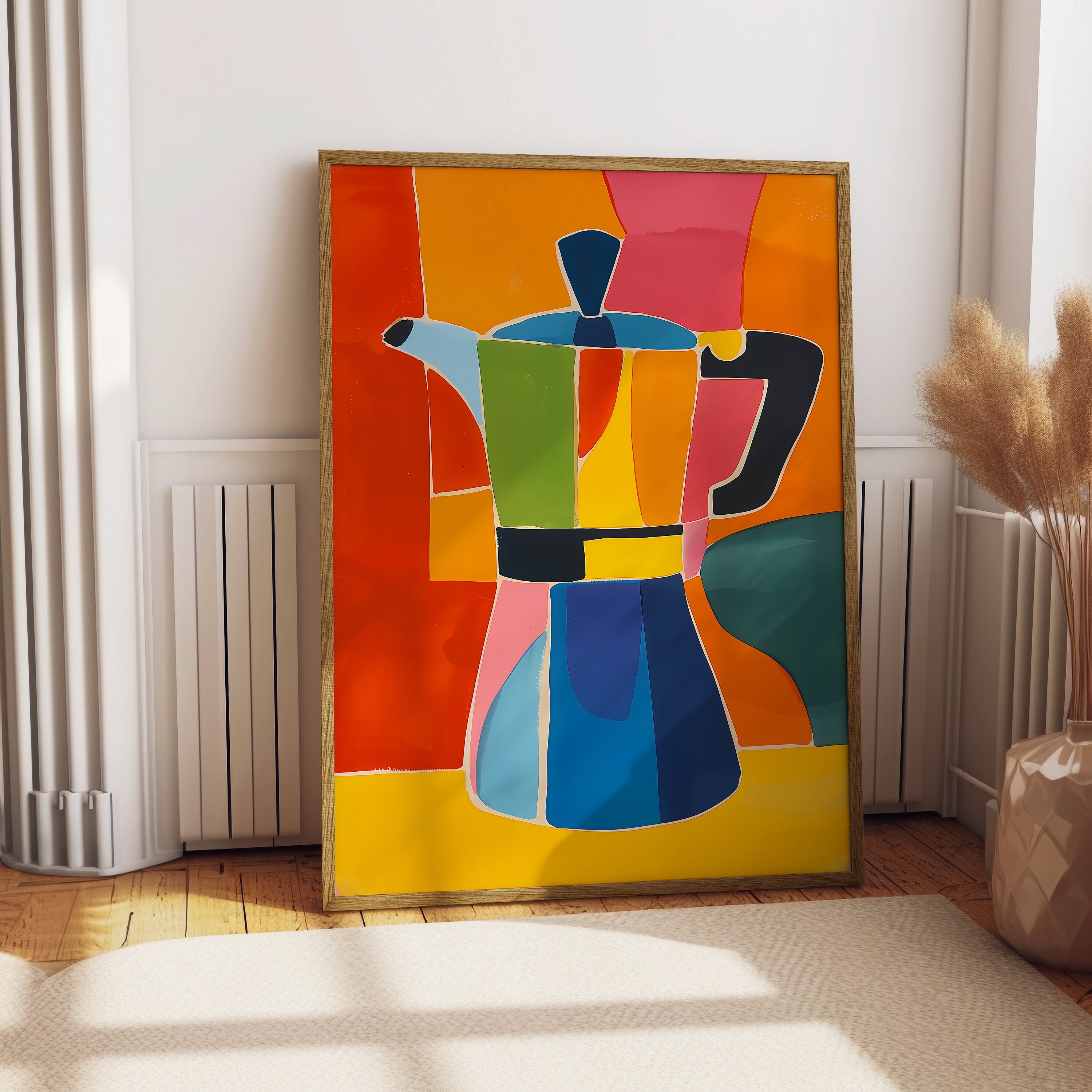 Colorful Moka Pot Print: Retro Italian Coffee Art (digital Download) - Etsy