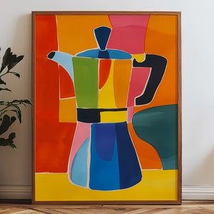 Colorful Moka Pot Print: Retro Italian Coffee Art (digital Download) - Etsy