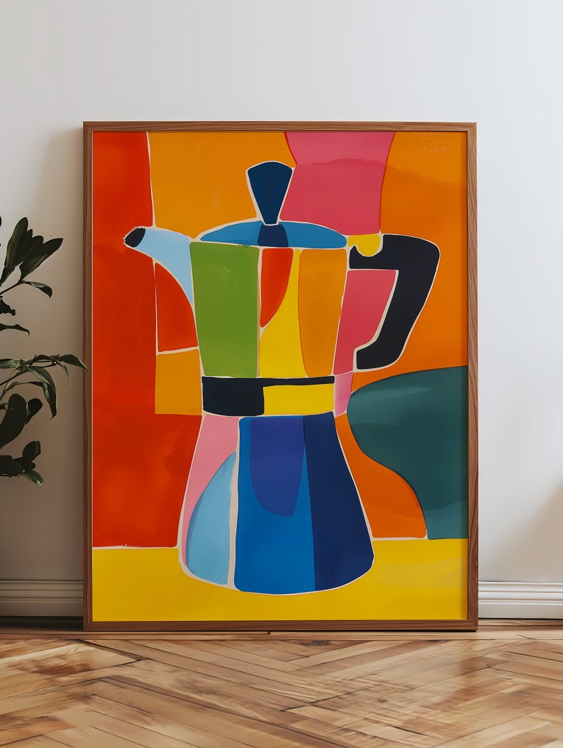 Colorful Moka Pot Print: Retro Italian Coffee Art (digital Download) - Etsy
