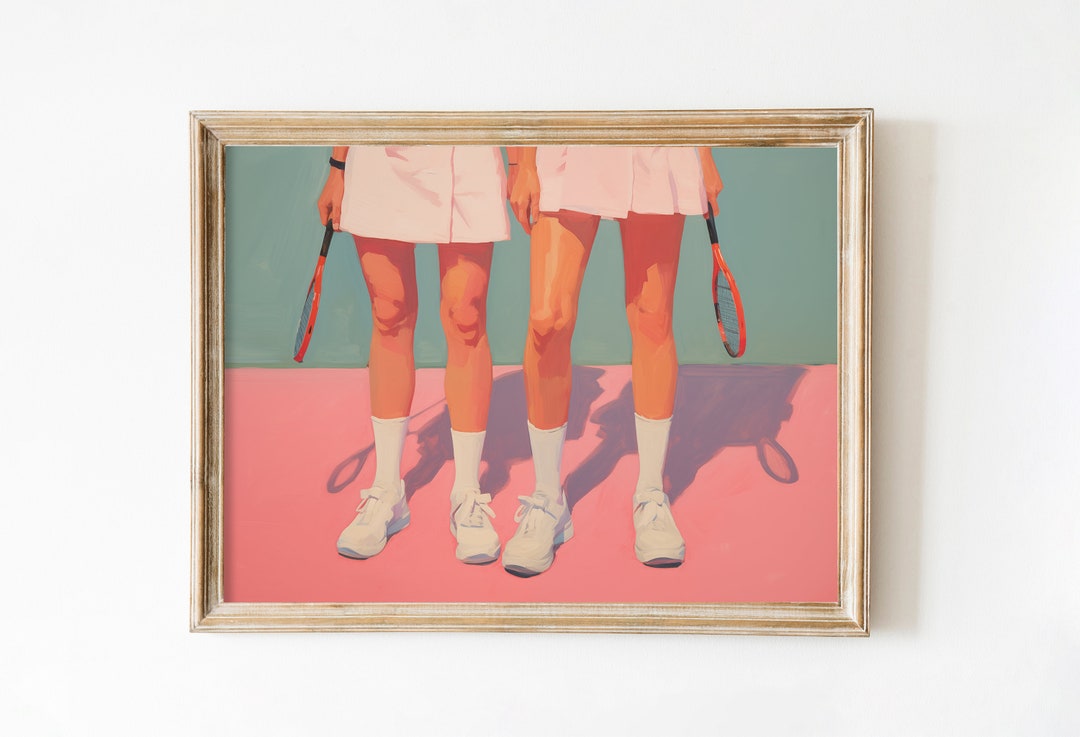 Retro Tennis Girl | Preppy Room Decor | Girly Wall Art | Pink Apartment ...