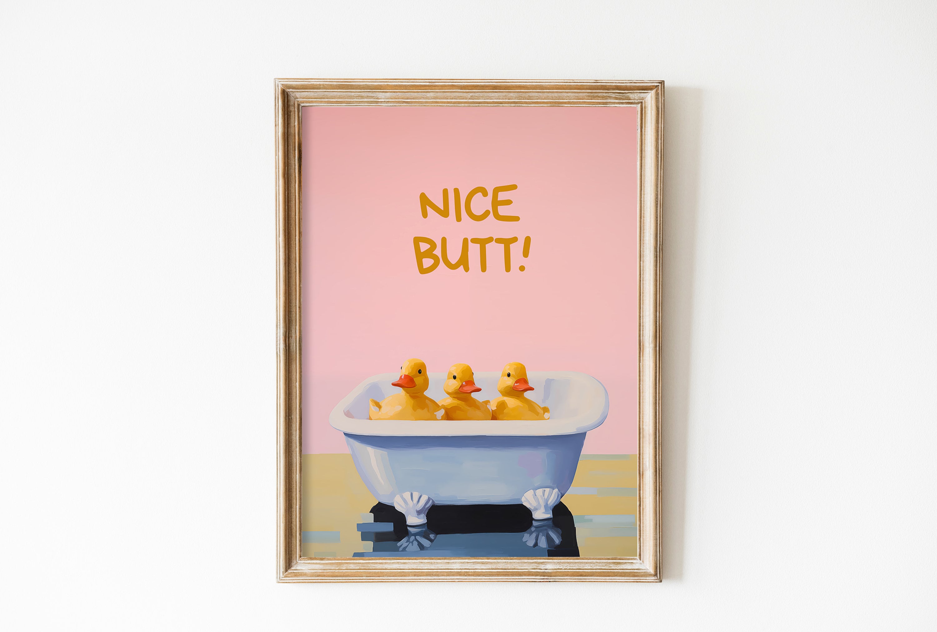 Nice Butt Rubber Ducks Bathroom Art Print: Funny Toilet Poster (digital ...