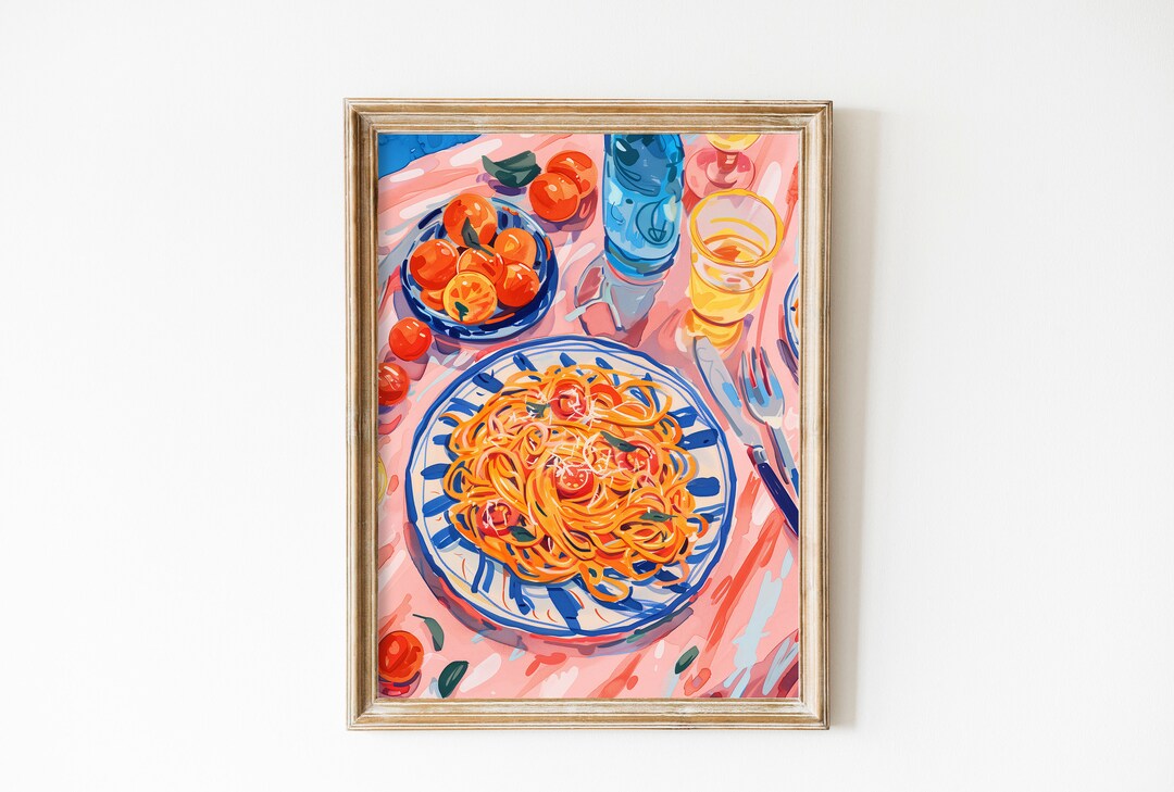 Pasta Printable Food Poster Instant Download Kitchen Wall Art | Gift ...