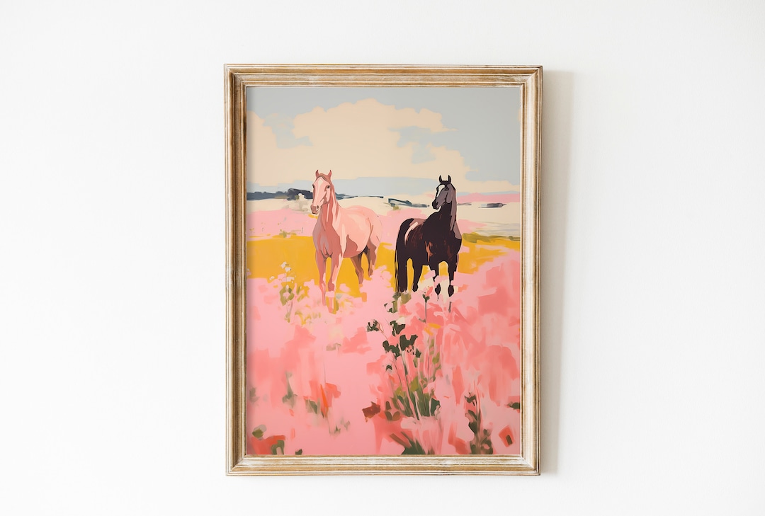 Wild Horses Print Western Aesthetic Nursery Printable Art Equestrian ...