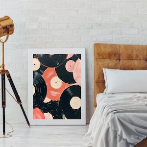 Vintage Record Eclectic | Instant Download Home Decor Aesthetic Pink ...