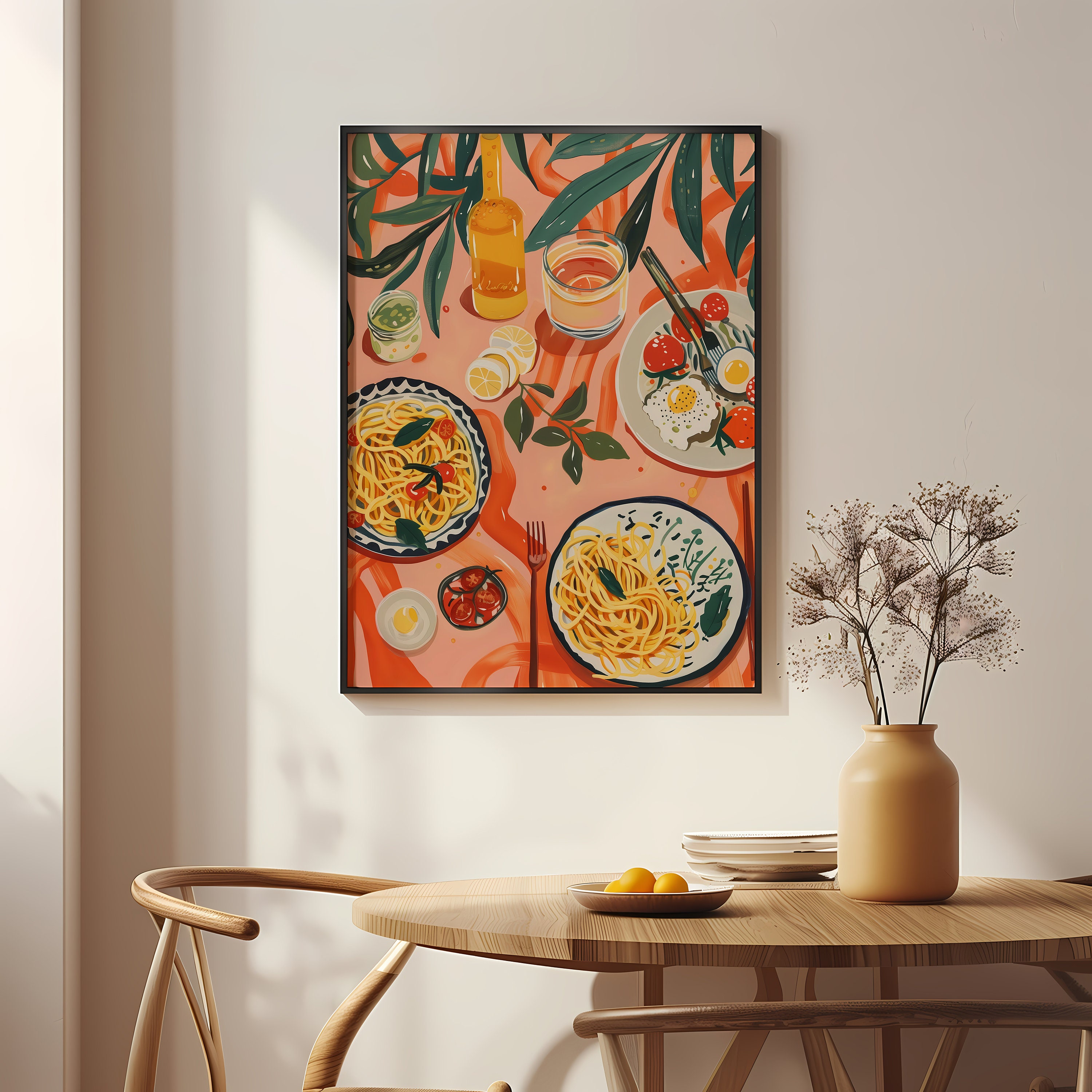 Pasta Printable Food Poster Instant Download Kitchen Wall Art Gift for ...