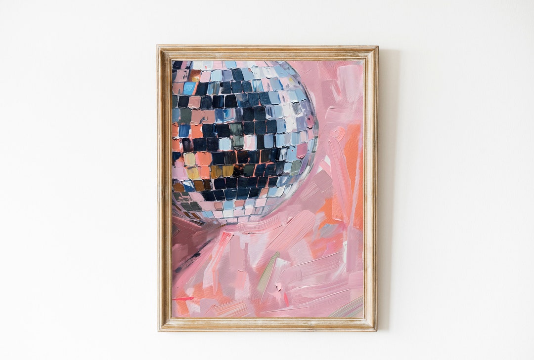 Hot Pink Mirrorball Print: Disco Ball Wall Art (digital Download) - Etsy