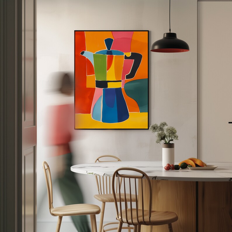 Colorful Moka Pot Print: Retro Italian Coffee Art (digital Download) - Etsy