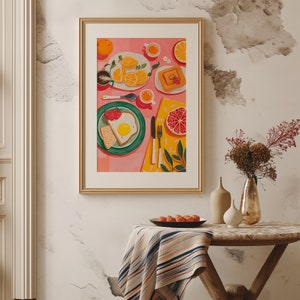 Breakfast Flatlay Food in the Table Wall Art | Sunny Side up Printable ...