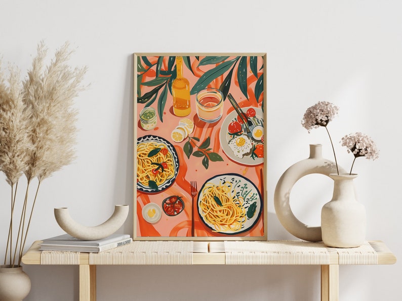 Pasta Printable Food Poster Instant Download Kitchen Wall Art Gift for ...