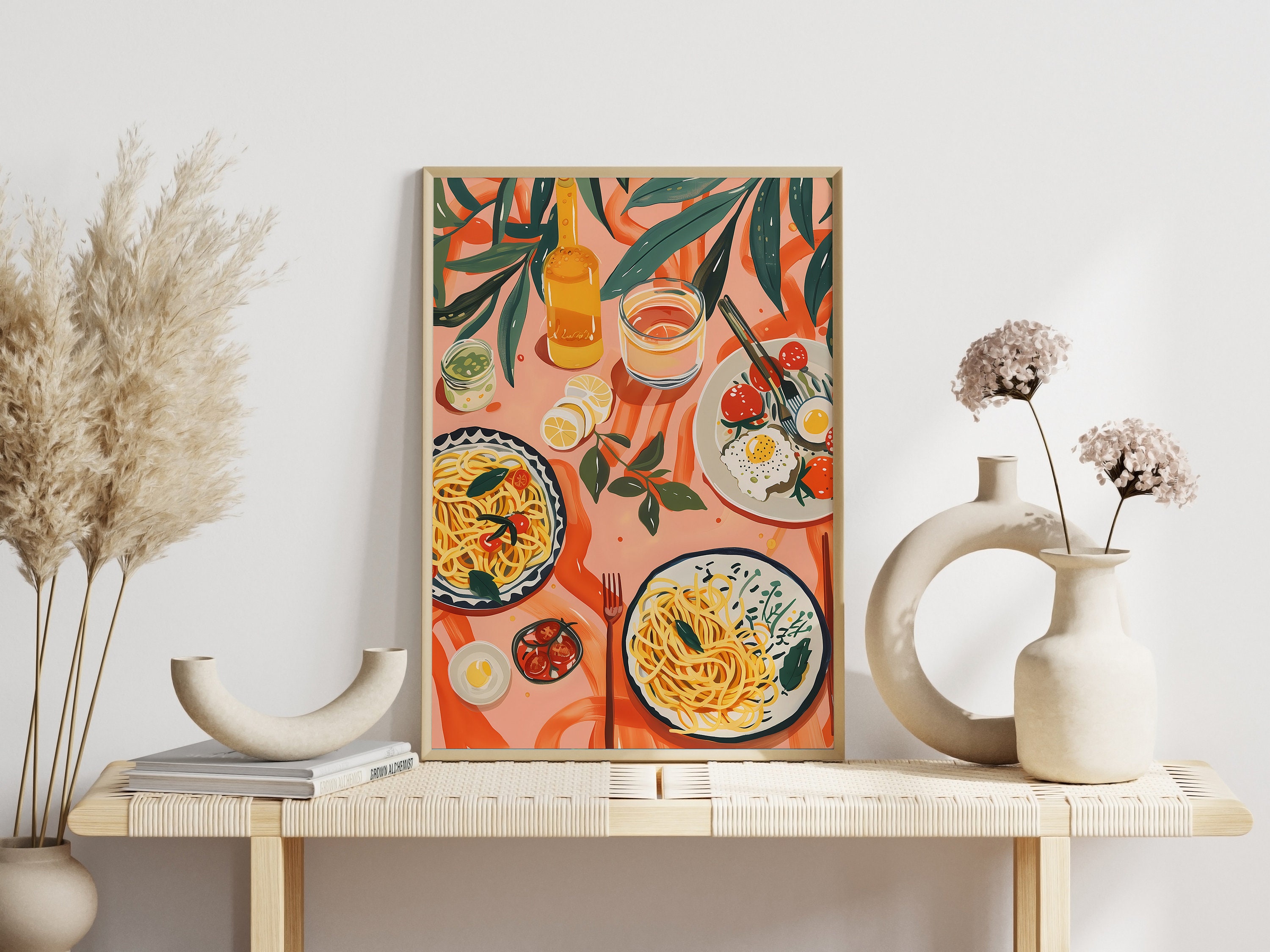 Pasta Printable Food Poster Instant Download Kitchen Wall Art Gift for ...