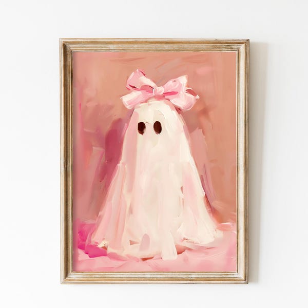Cute Ghost Printable, Minimalist Halloween Decor Ghost Art Print ...