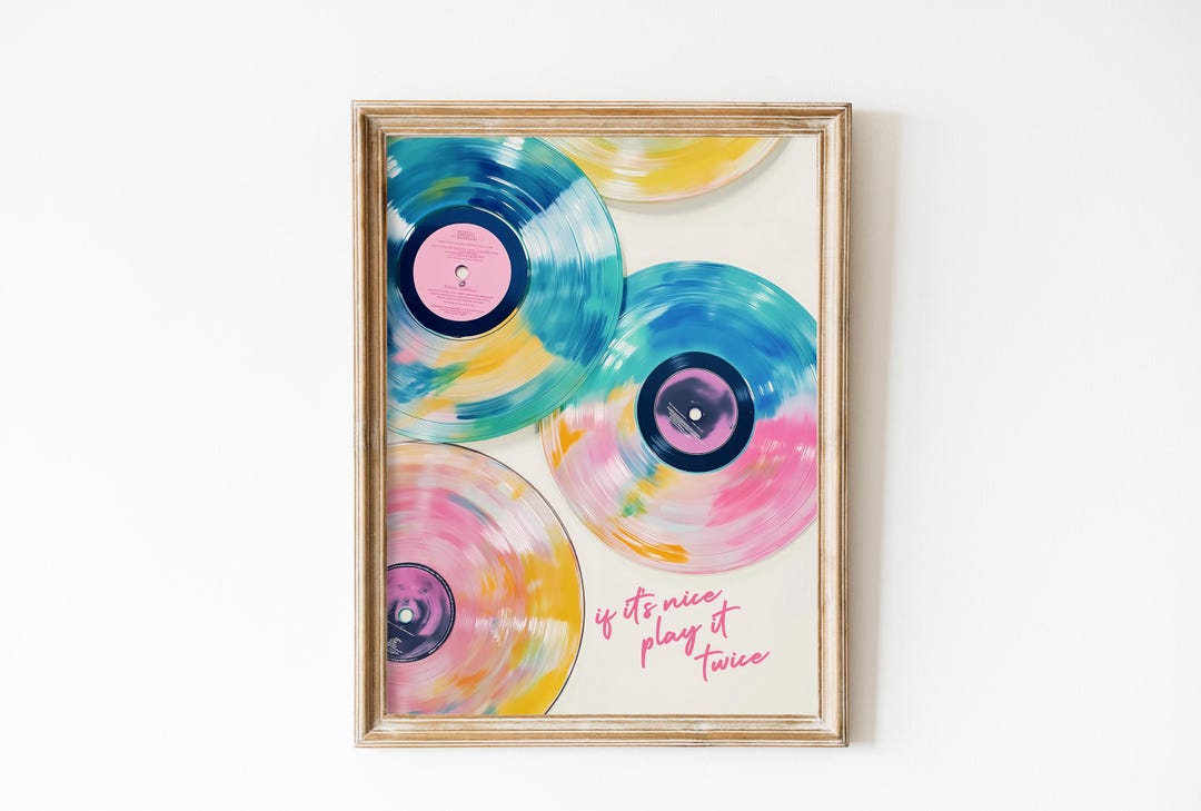 Colorful Retro Record Print, Y2K Music Poster (digital Download) - Etsy