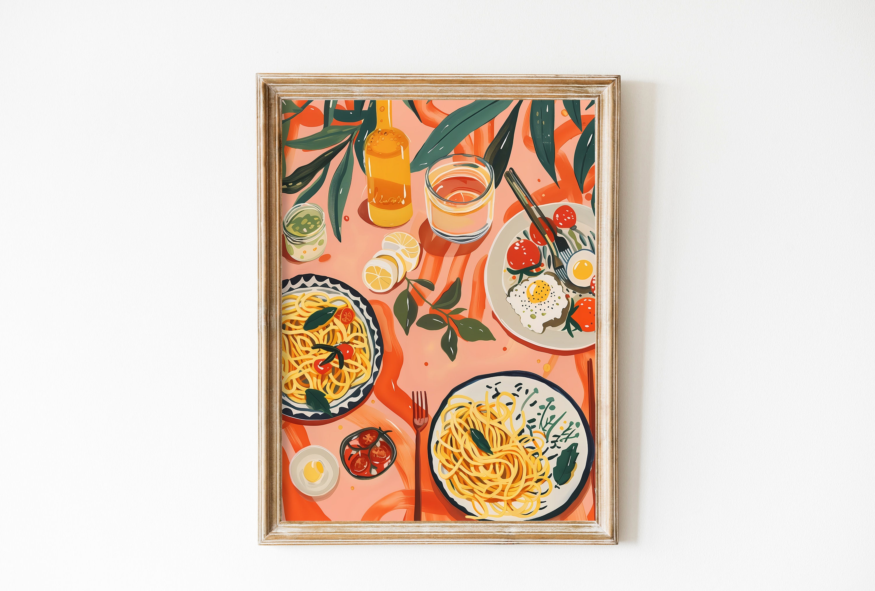 Pasta Printable Food Poster Instant Download Kitchen Wall Art Gift for ...