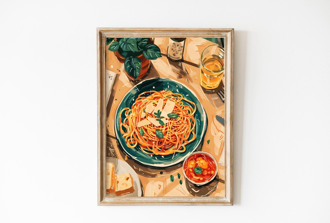 Pasta Printable Food Poster Instant Download Kitchen Wall Art | Gift ...