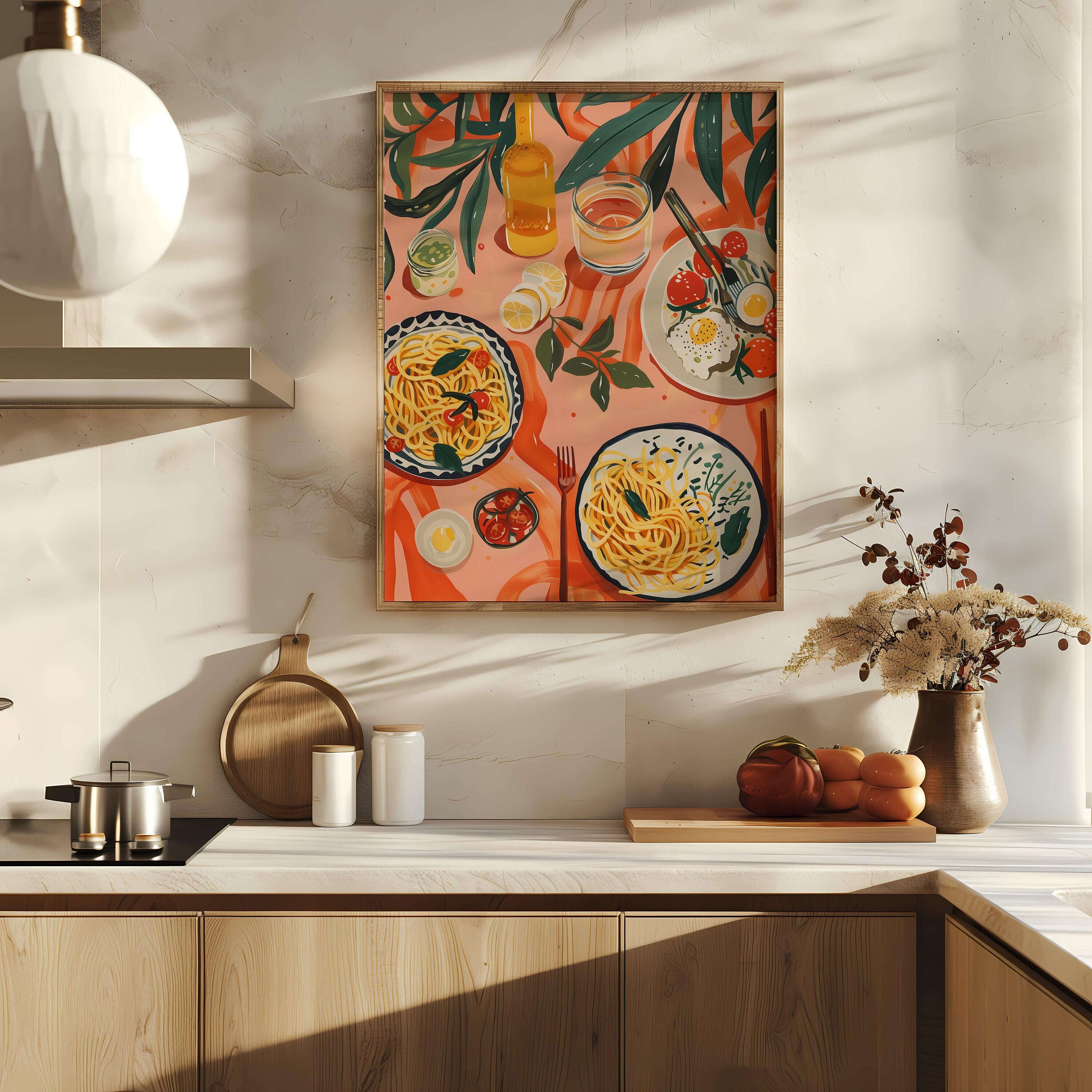 Pasta Printable Food Poster Instant Download Kitchen Wall Art Gift for ...