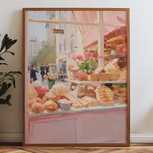 Vintage Paris Bakery Print: Pastel Pink French Decor (digital Download ...