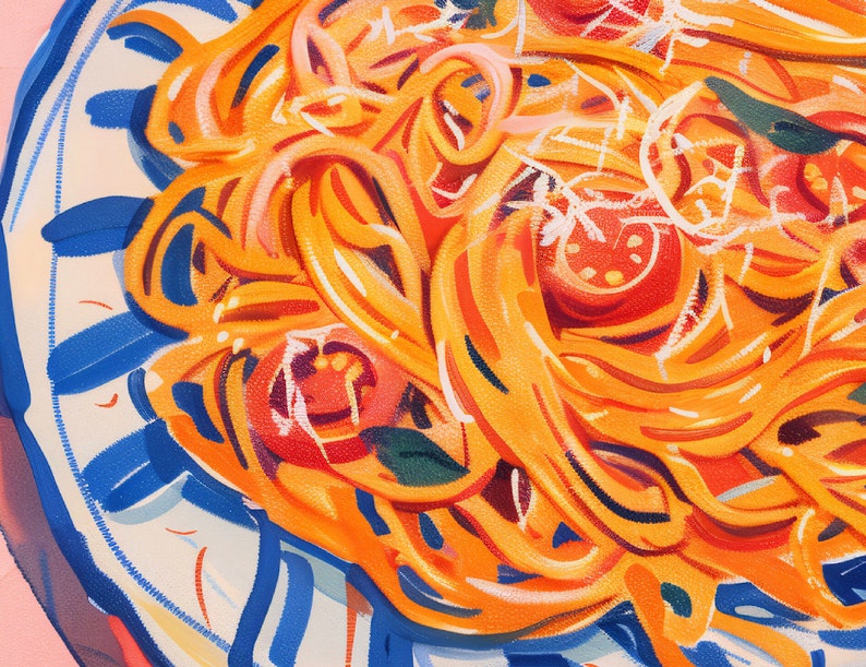 Pasta Printable Food Poster Instant Download Kitchen Wall Art Gift for ...