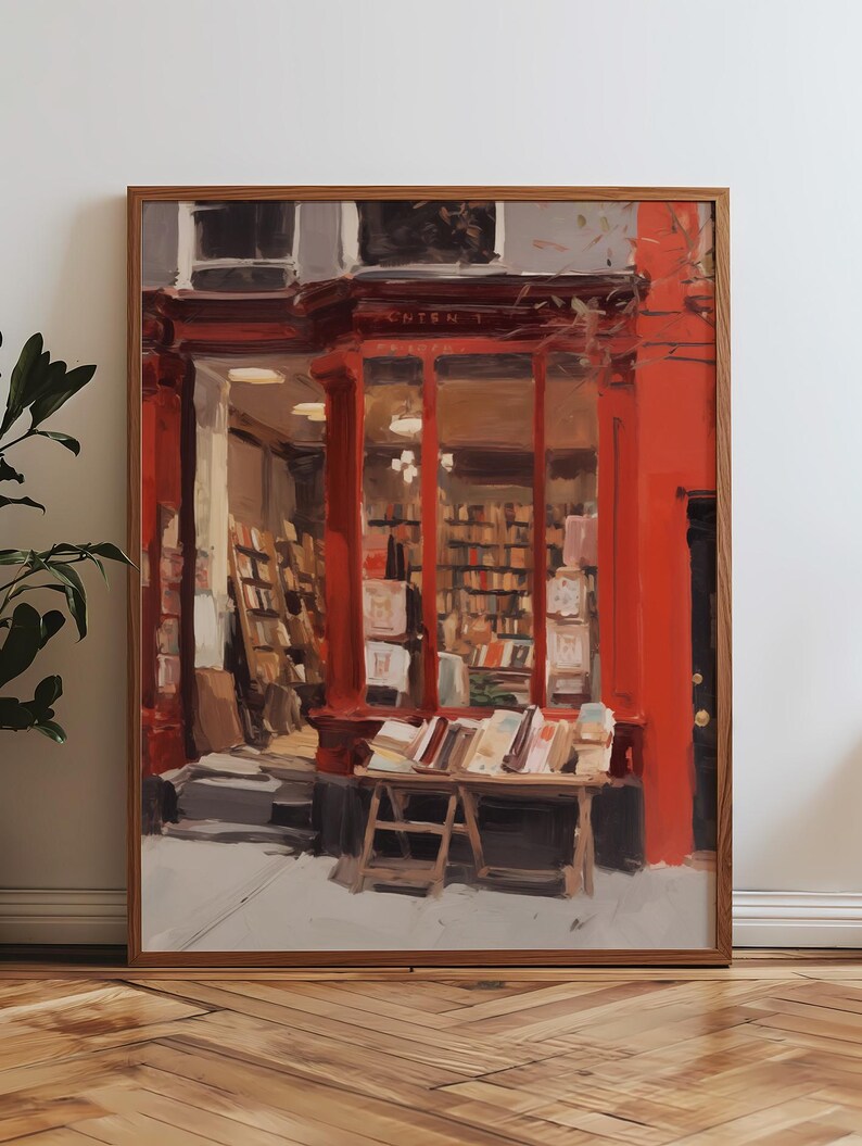 Retro New York Bookstore Print: Book Lover Dorm Decor (digital Download ...