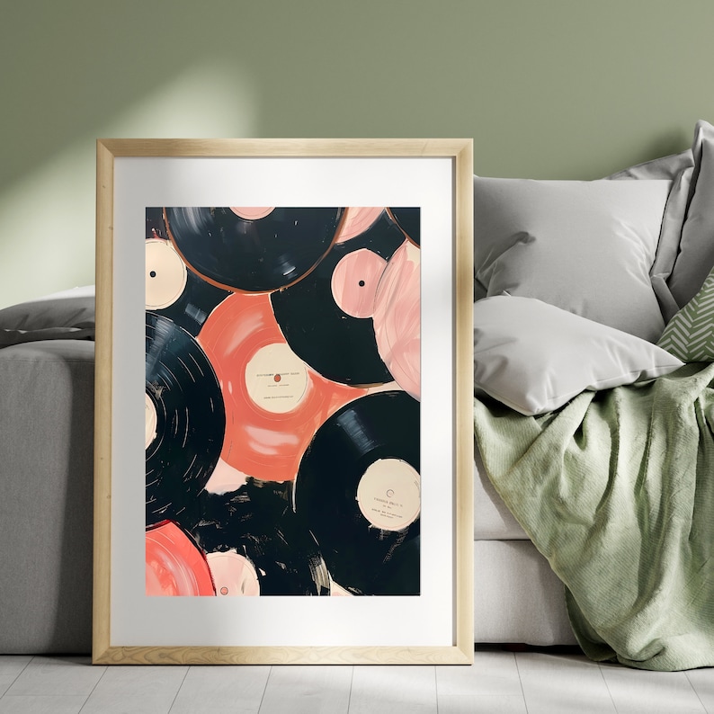 Vintage Record Eclectic Instant Download Home Decor Aesthetic Pink Wall ...