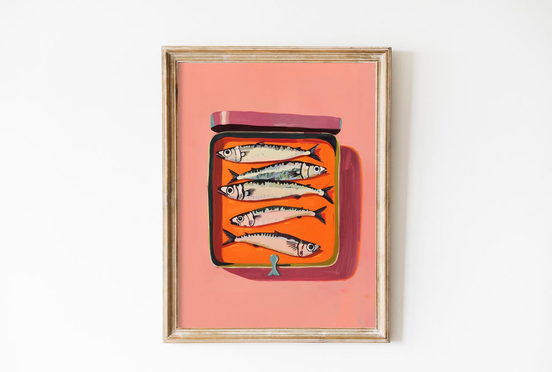 Sardines Print, Kitchen Print, Sardines Tin Wall Art, Dining Room Decor ...