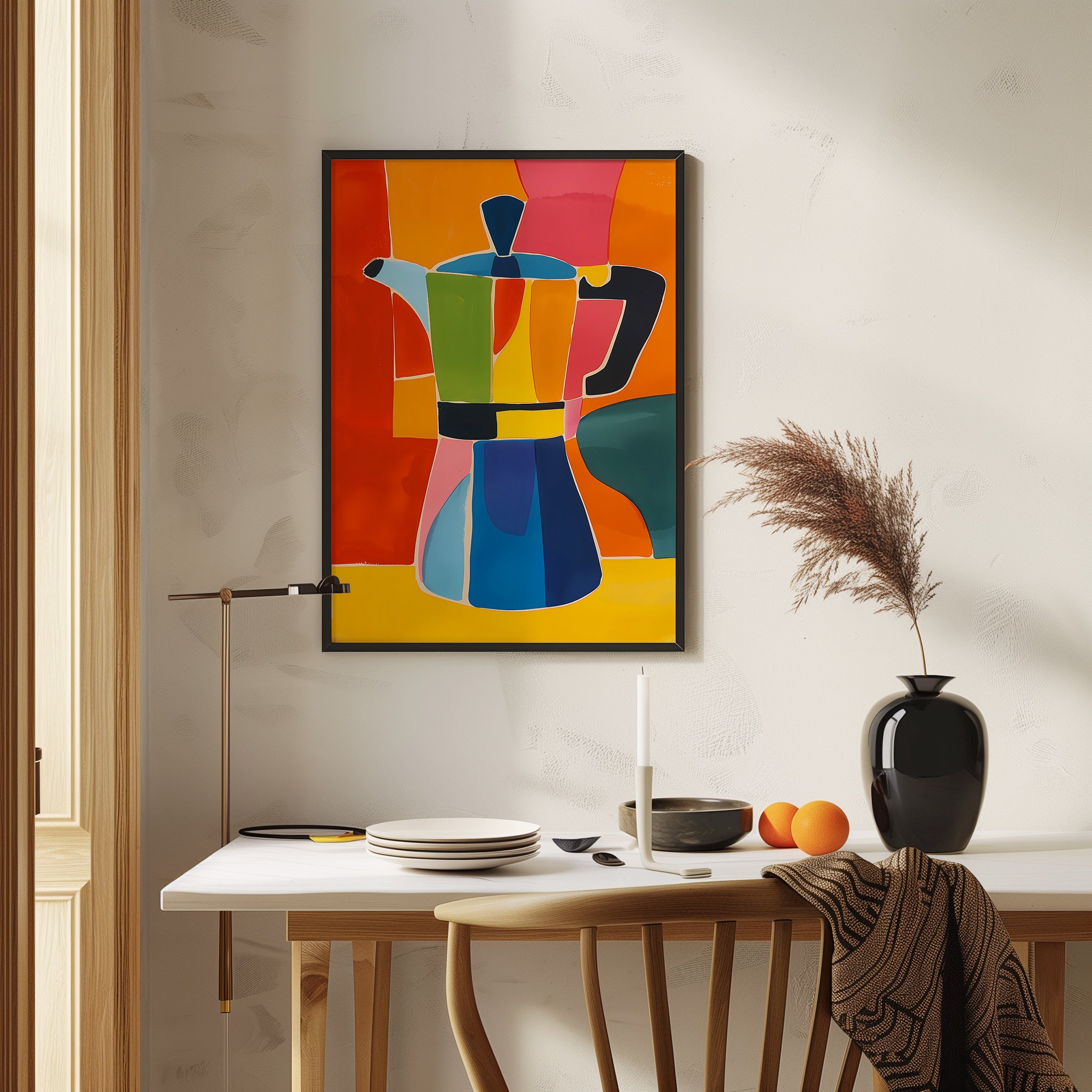 Colorful Moka Pot Print: Retro Italian Coffee Art (digital Download) - Etsy