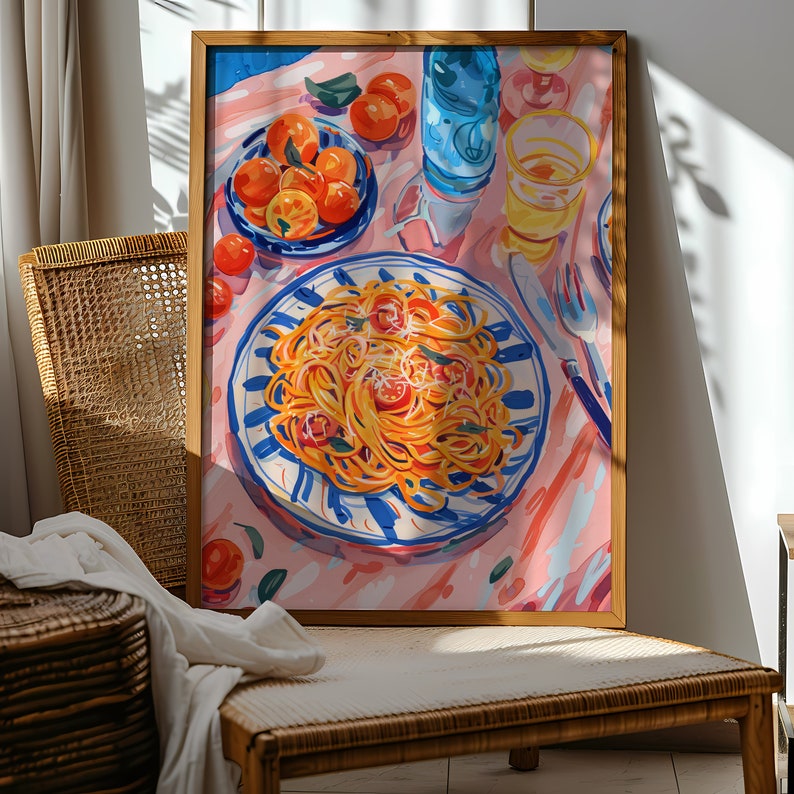 Pasta Printable Food Poster Instant Download Kitchen Wall Art Gift for ...