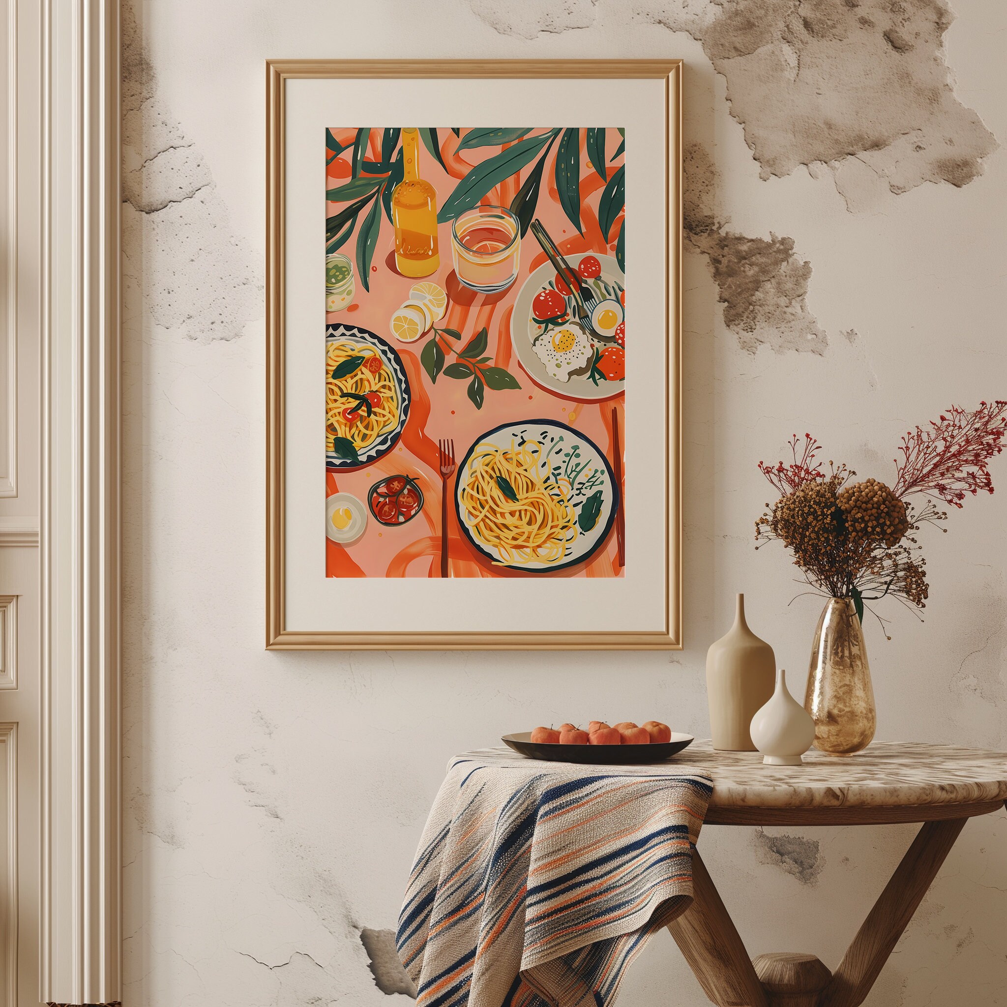 Pasta Printable Food Poster Instant Download Kitchen Wall Art Gift for ...