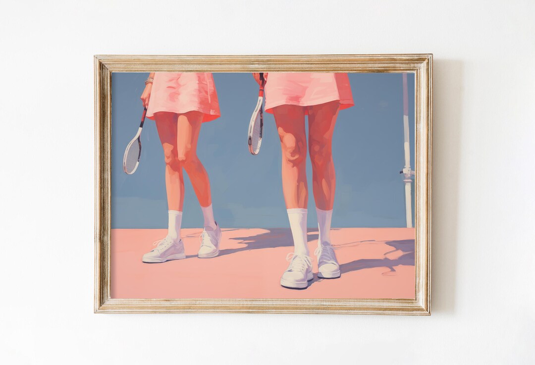 Retro Tennis Girl Print: Vintage Preppy Dorm Decor (digital Download ...