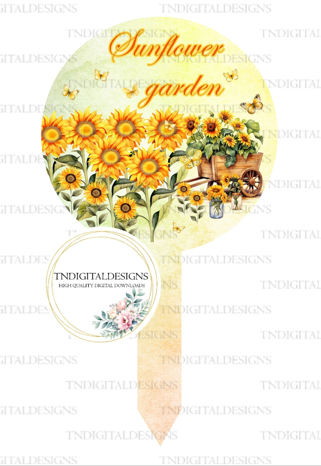 Sunflower Garden Sign PNG Digital Download Instant Download - Etsy