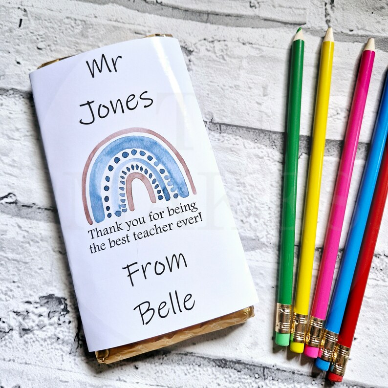 Thank You Teacher Chocolate Bar Wrapper Teacher Chocolate Car Gift ...