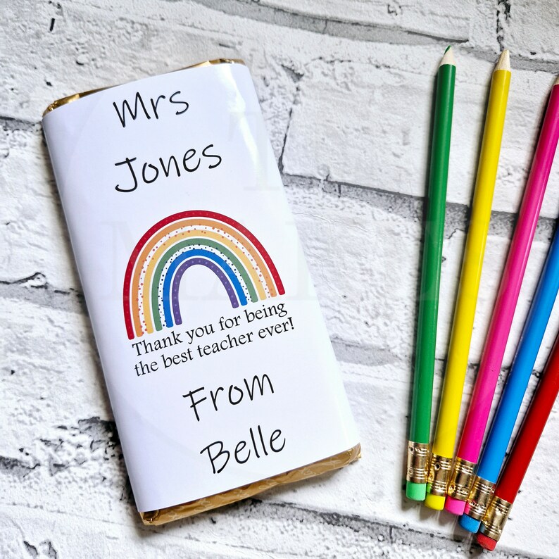 Thank You Teacher Chocolate Bar Wrapper Teacher Chocolate Car Gift ...