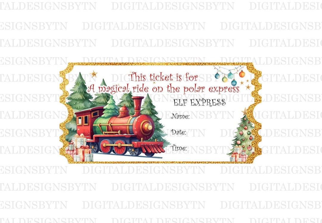 Polar Express Ticket PNG Polar Express PNG Digital Download Instant ...