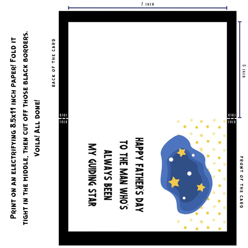 Fathers Day Printable Foldable Card Guiding Father Themed T For Dad