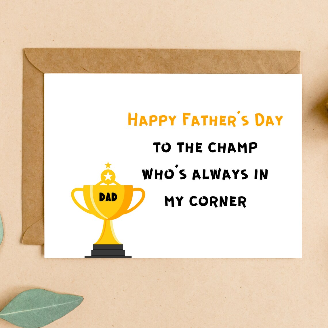 Father's Day Printable Foldable Card Champion Themed Fathers Day Card ...