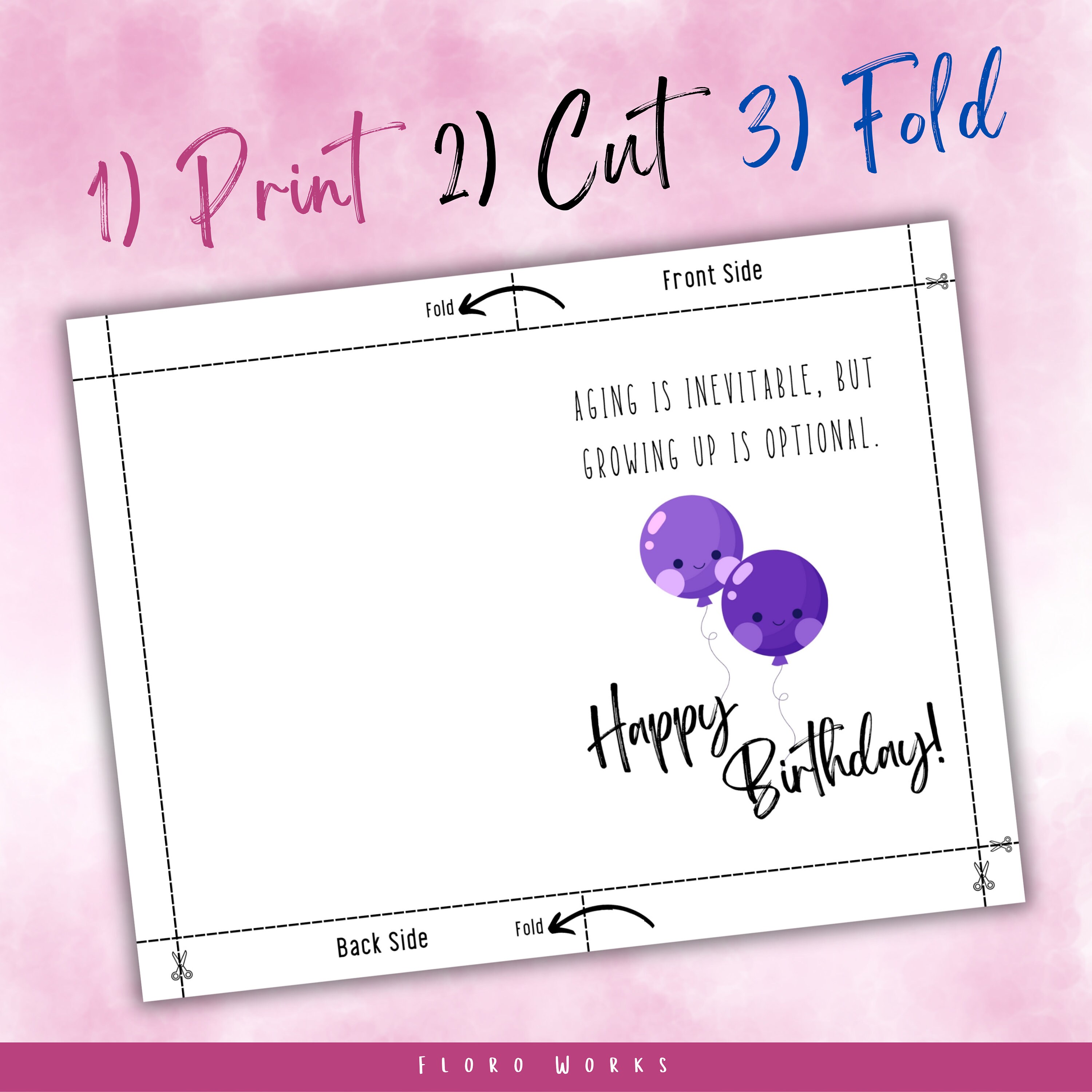 Printable Birthday Card Funny, Funny Birthday Card, Last Minute Card ...