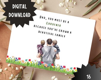 Father's Day Printable Foldable Card Template Gift From - Etsy