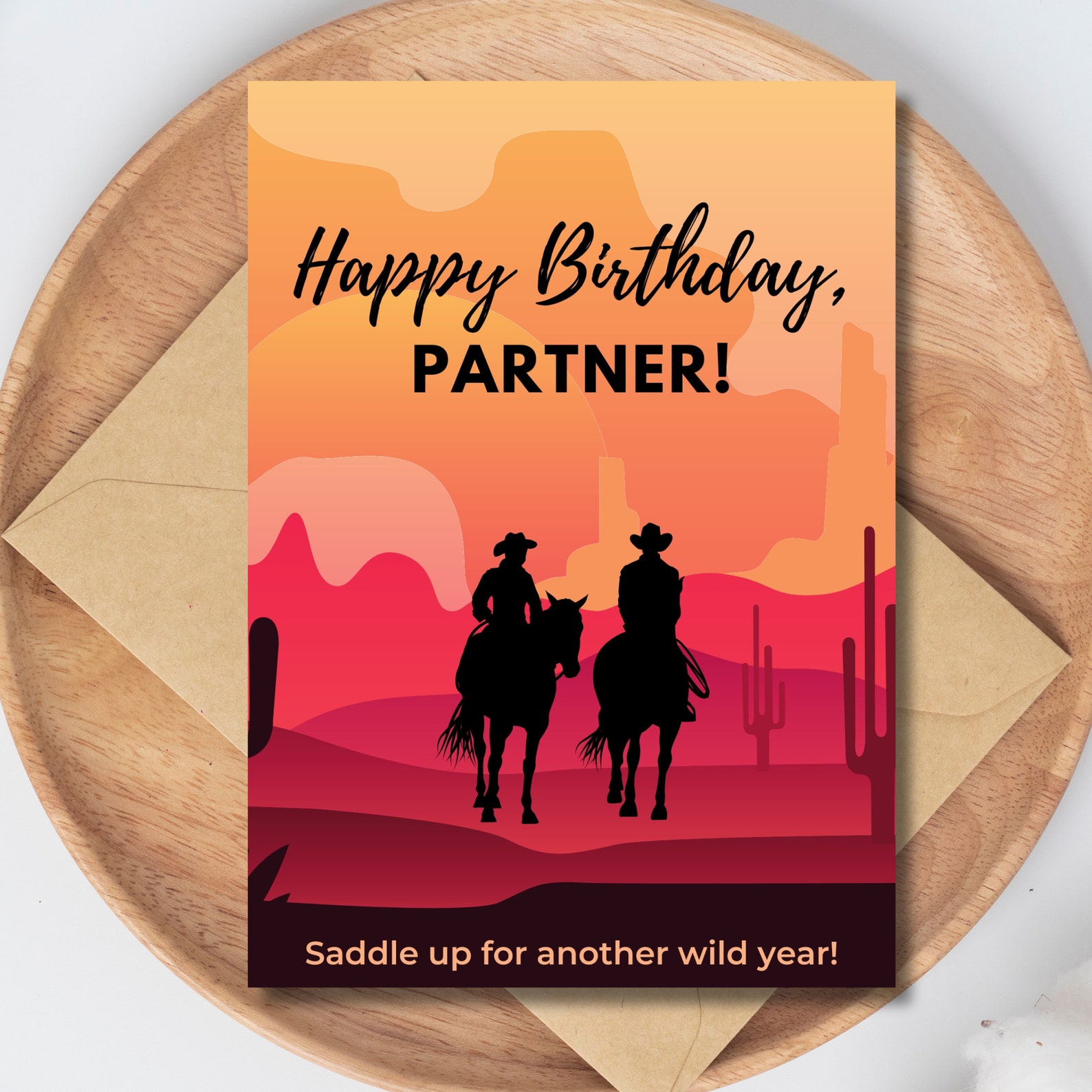 Printable Birthday Card Cowboy Style, Funny Birthday Card, Last Minute ...