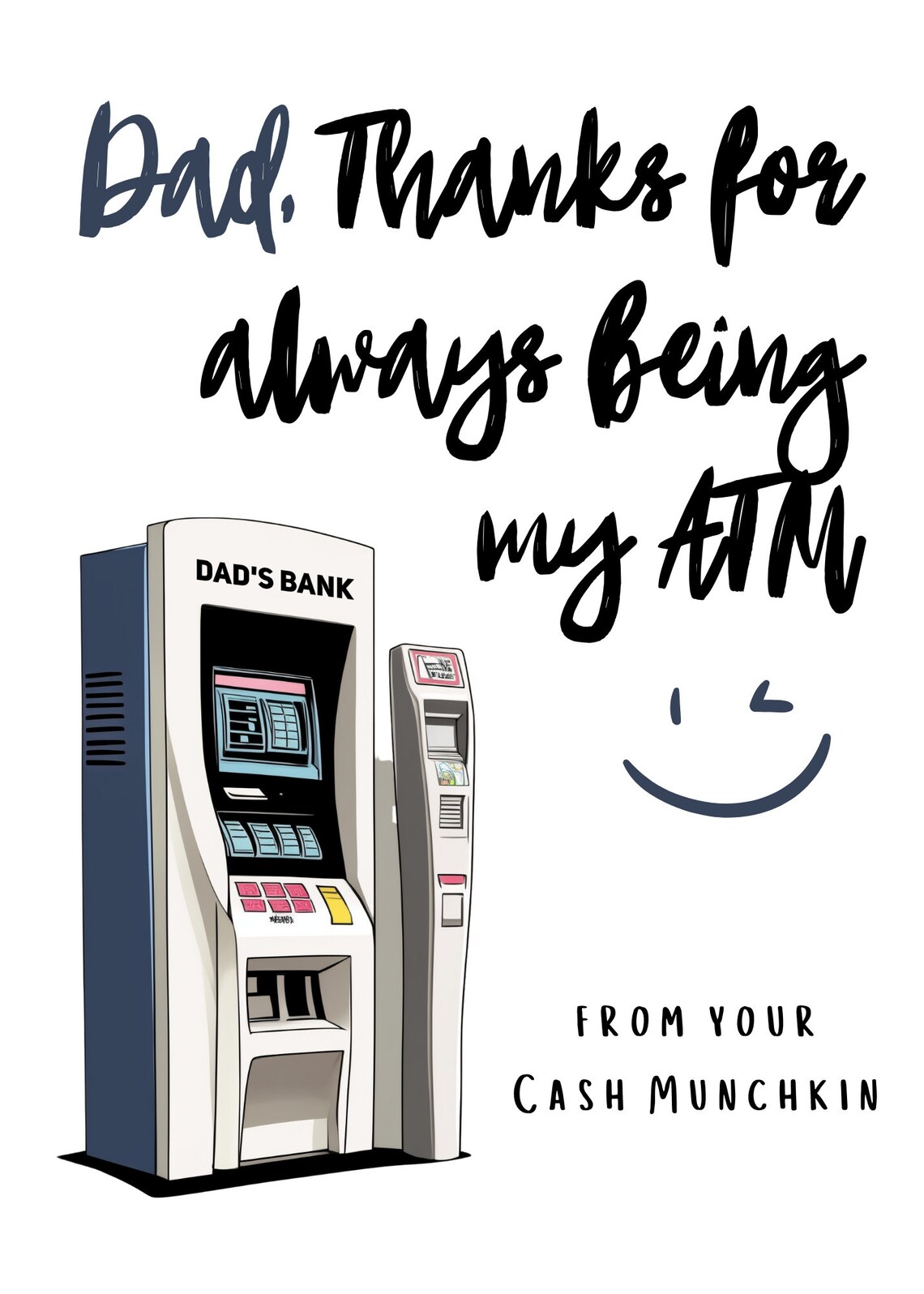 Father's Day Funny Printable Foldable Card Template Fathers Day Card ...