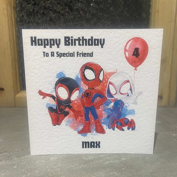 Spidey and Friends Birthday Card - Etsy UK
