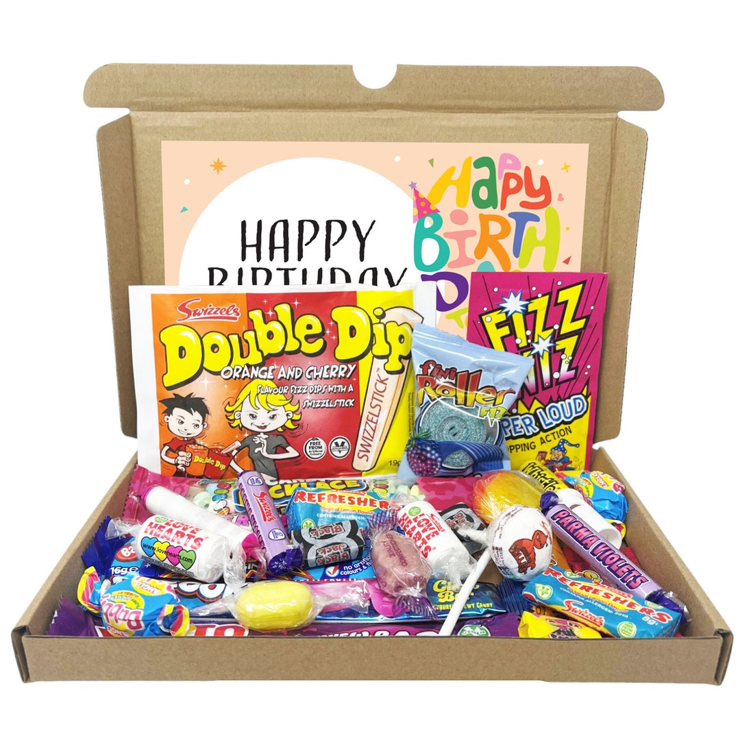 Retro Sweets Letterbox Personalised Gift Hamper Box Perfect for a Treat ...