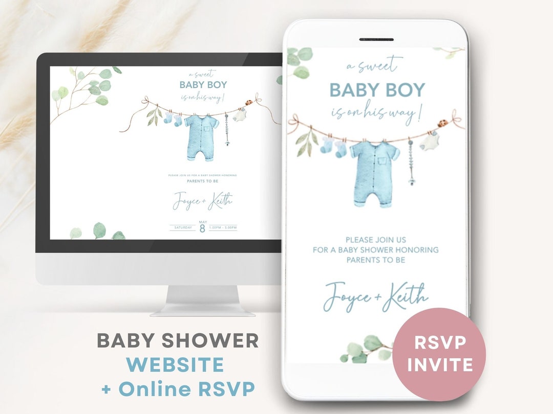 Digital Baby Show Invitation Baby Shower Website Template Baby Shower ...
