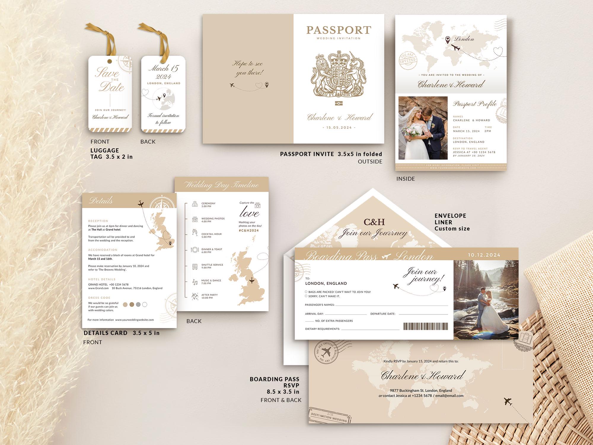 BRITISH Passport Invitation UK Passport Wedding Invitation UK Wedding ...