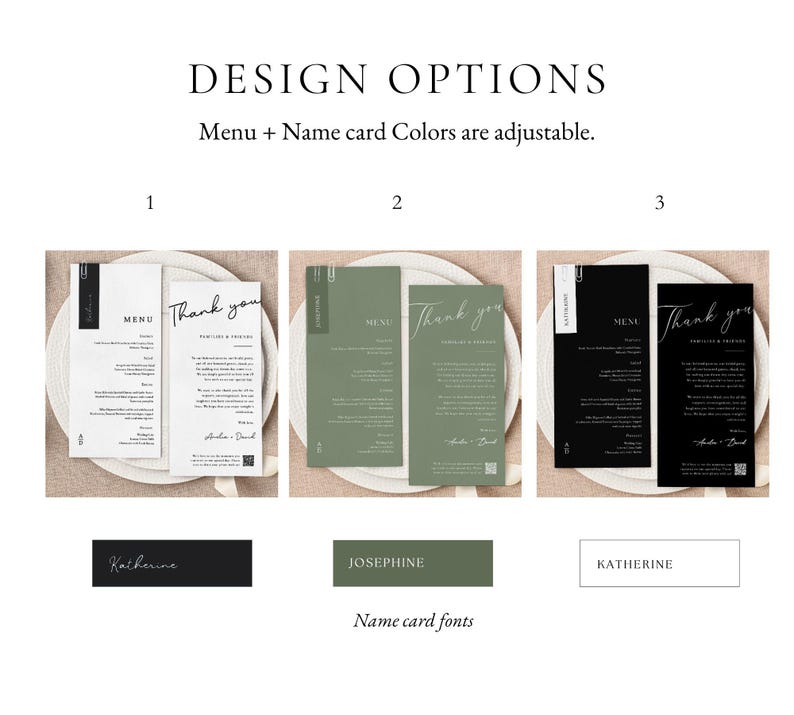 Black Wedding Menu Card Black Menu Card Black Bar Menu Place Card ...