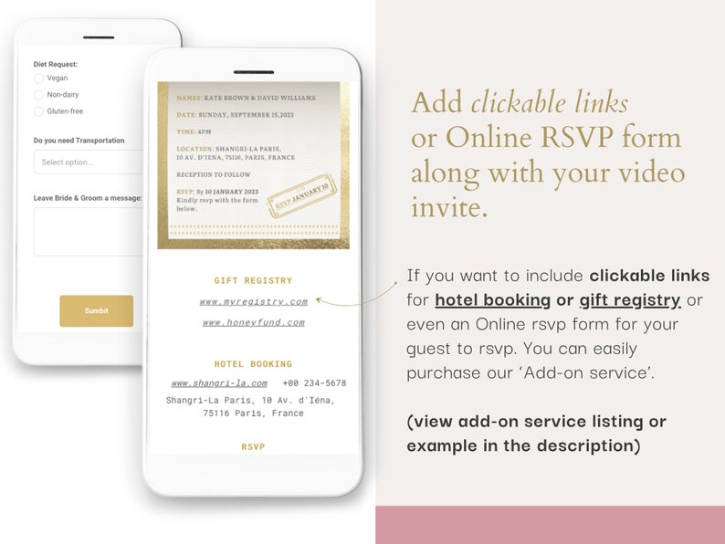 Terracotta Destination Wedding Invitation Template Video, Passport ...