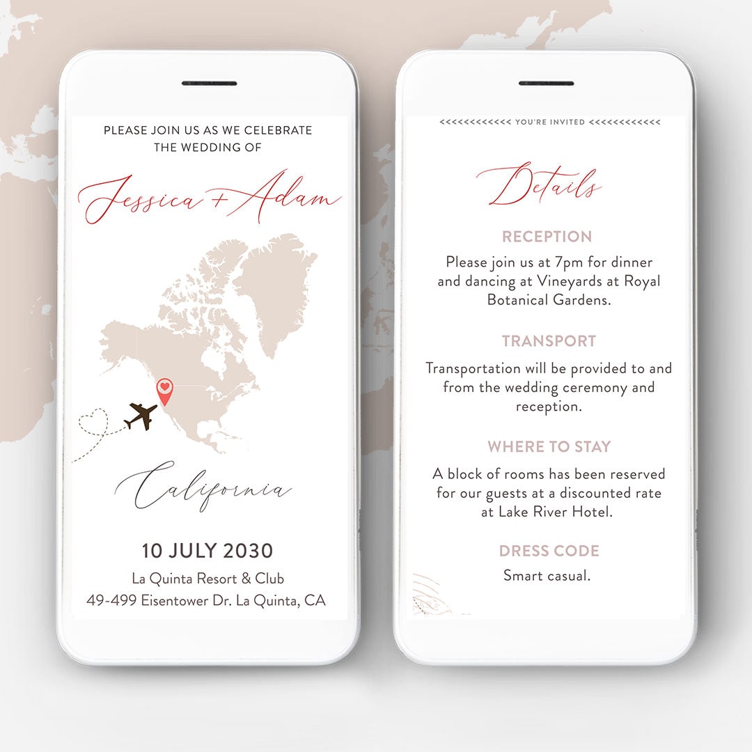 Digital Destination Wedding Invitation Wedding Invite Rsvp Digital ...
